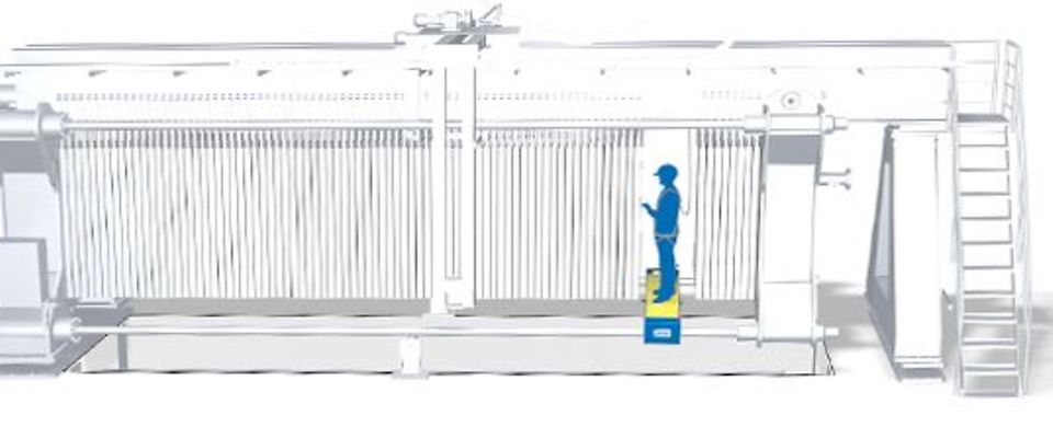 SmartLIFT lifting device for filter press maintenance