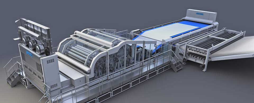 Cards for crosslapping lines - spunlace