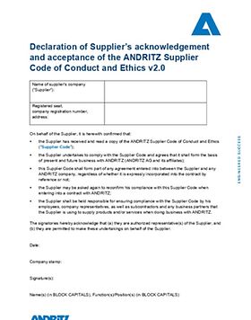 SCoC declaration form