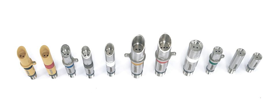 Trim and tail cutter nozzles